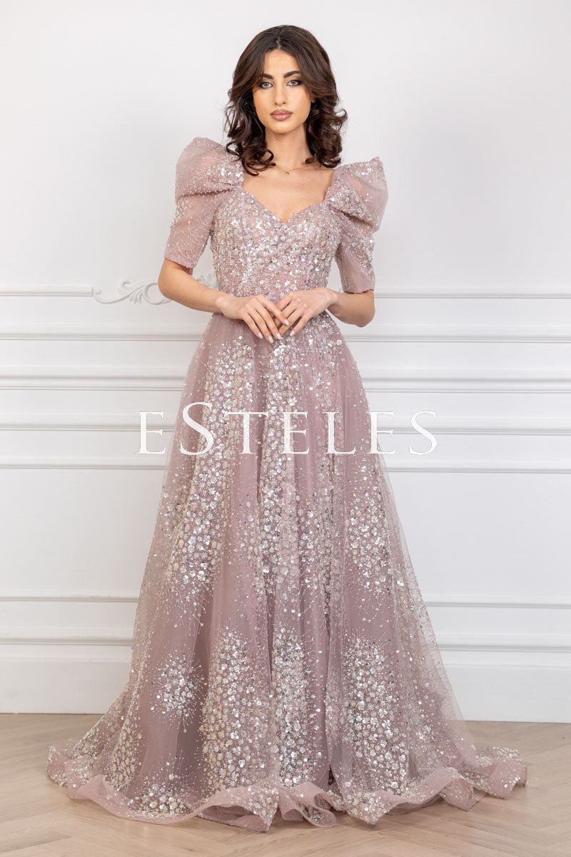 Iris Dusky Pink Dress by Esteles London - Order Online Today