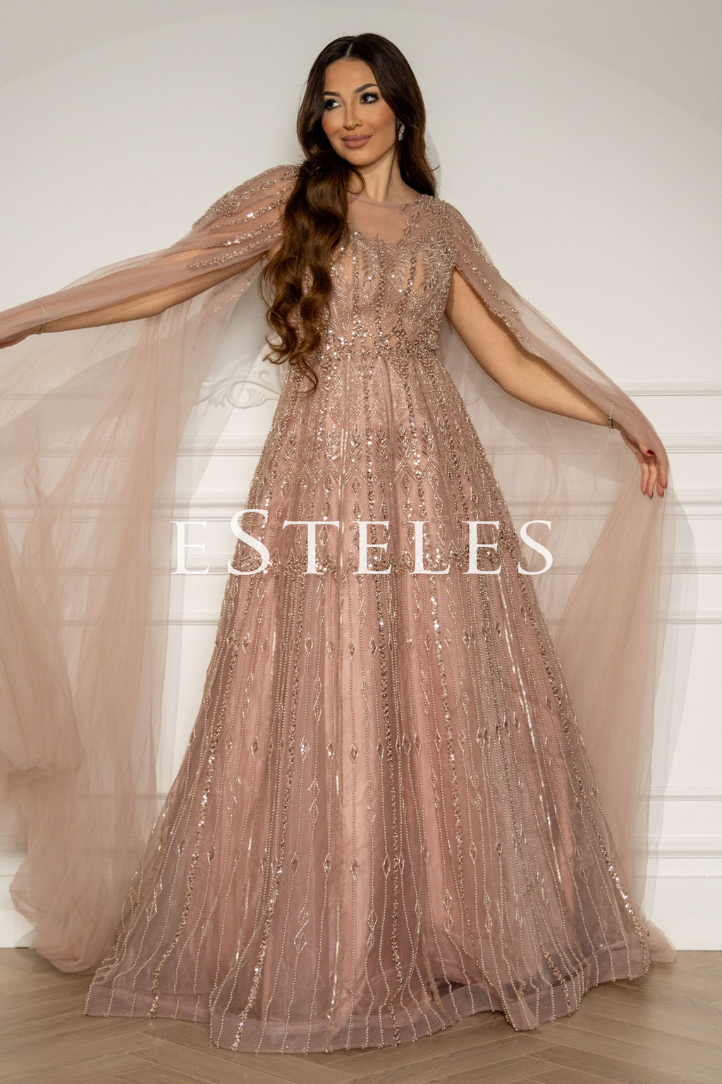 Amelia Dusky Pink Dress by Esteles London - Order Online Today